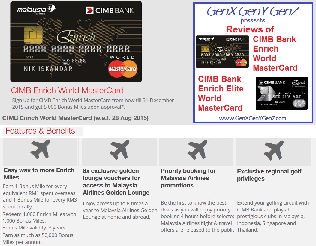 CIMB Enrich (Elite) World MasterCard Review | GenX GenY GenZ
