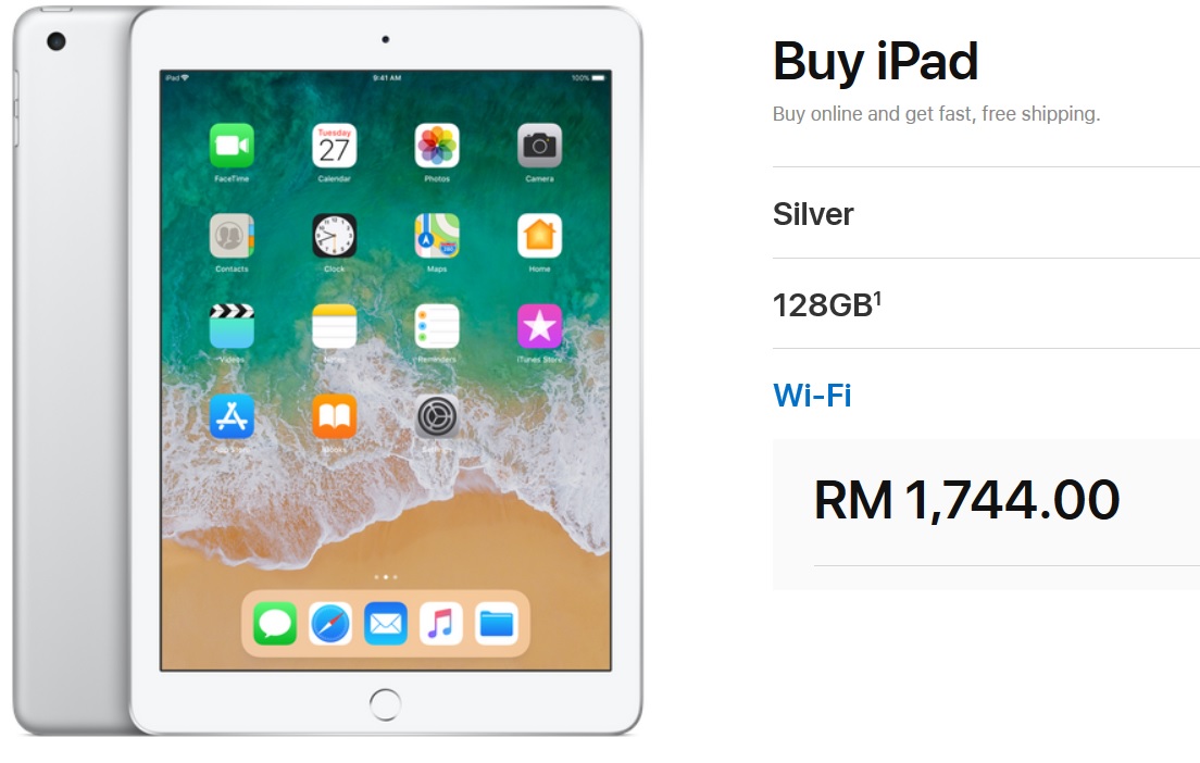 Apple iPad 2018 128GB Price Malaysia | GenX GenY GenZ