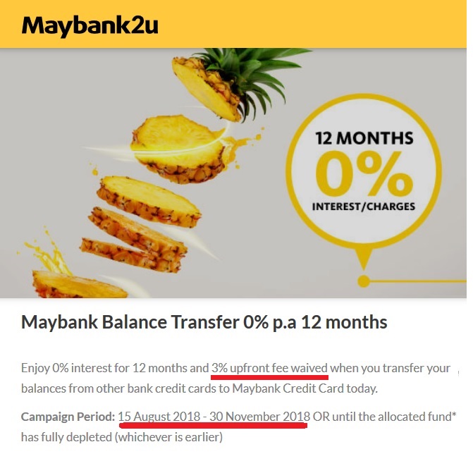 Maybank Balance Transfer 0% 2018 | GenX GenY GenZ