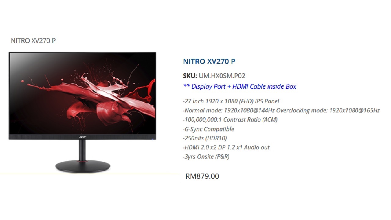 My New Toy – Acer Nitro XV270 P 27in IPS 165Hz Monitor Review | GenX ...