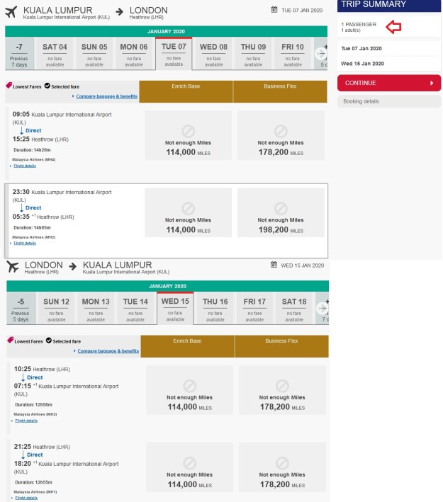 Singapore Airlines KrisFlyer Miles Versus Malaysia Airlines Enrich ...